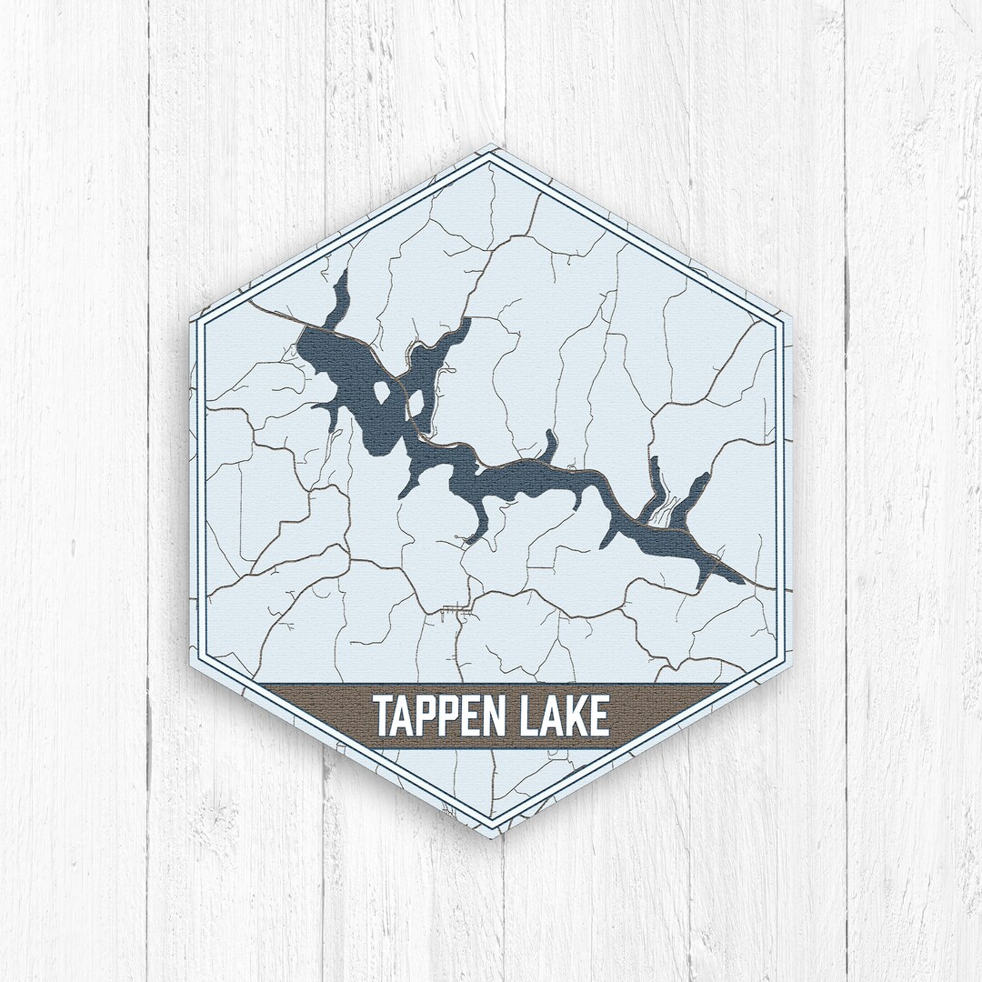 Tappen Lake Ohio Hexagon Lake Map Print by Printed Marketplace - Etsy