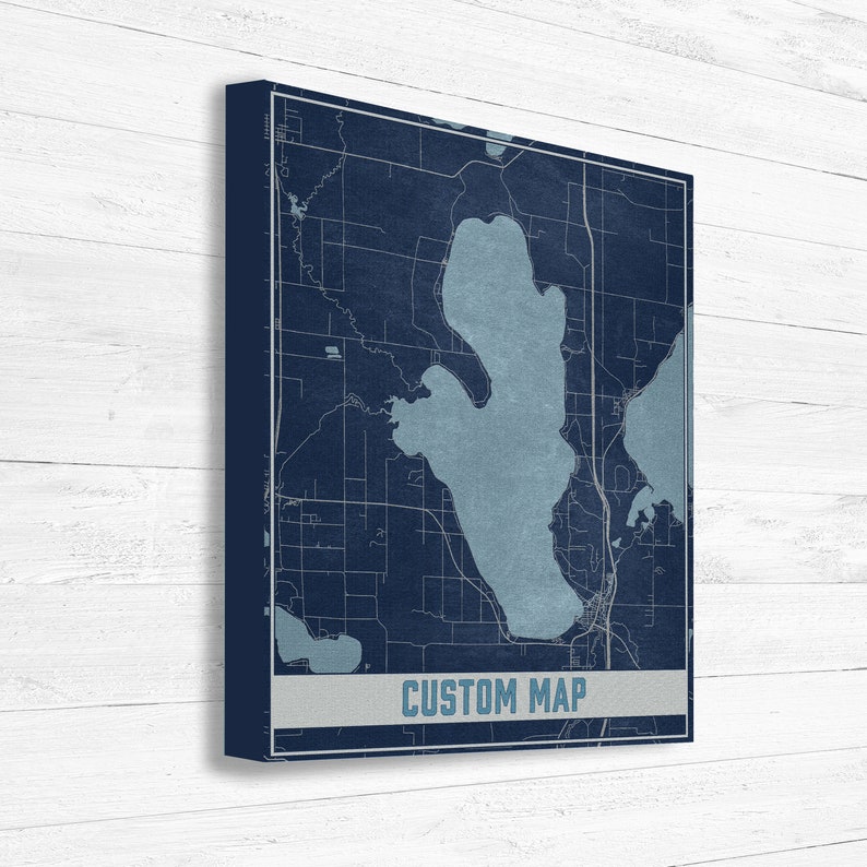 Custom Map Custom City Map Map of Hometown Map Print Dark | Etsy