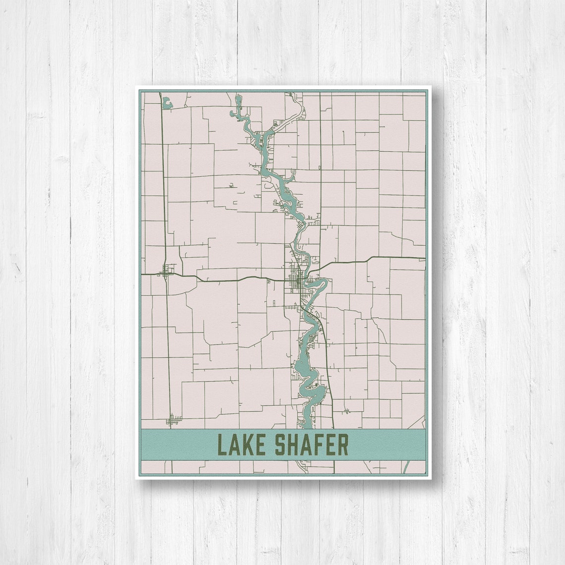 Lake Shafer Indiana Map Print Lake Shafer Magnetic Poster | Etsy