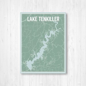 Lake Tenkiller Oklahoma Street Map Print | Lake Tenkiller Magnetic ...