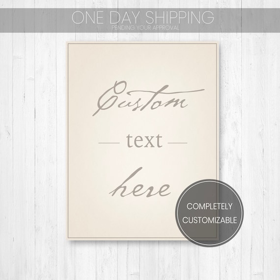 Create Your Own Text Canvas Sign Personalized Canvas Print | Etsy