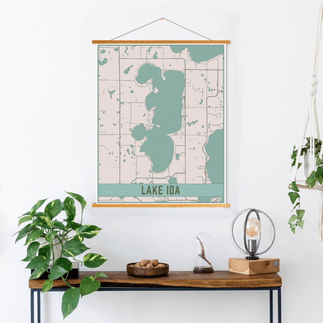 Lake Ida Minnesota Map Print | Lake Ida Magnetic Poster Frame | Printed ...