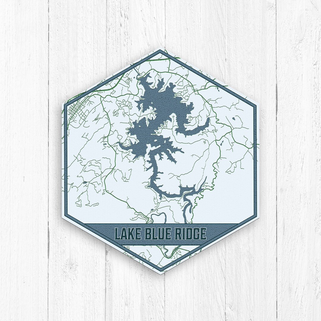 Lake Blue Ridge Georgia Hexagon Print, Lake Blue Ridge Canvas, Blue ...