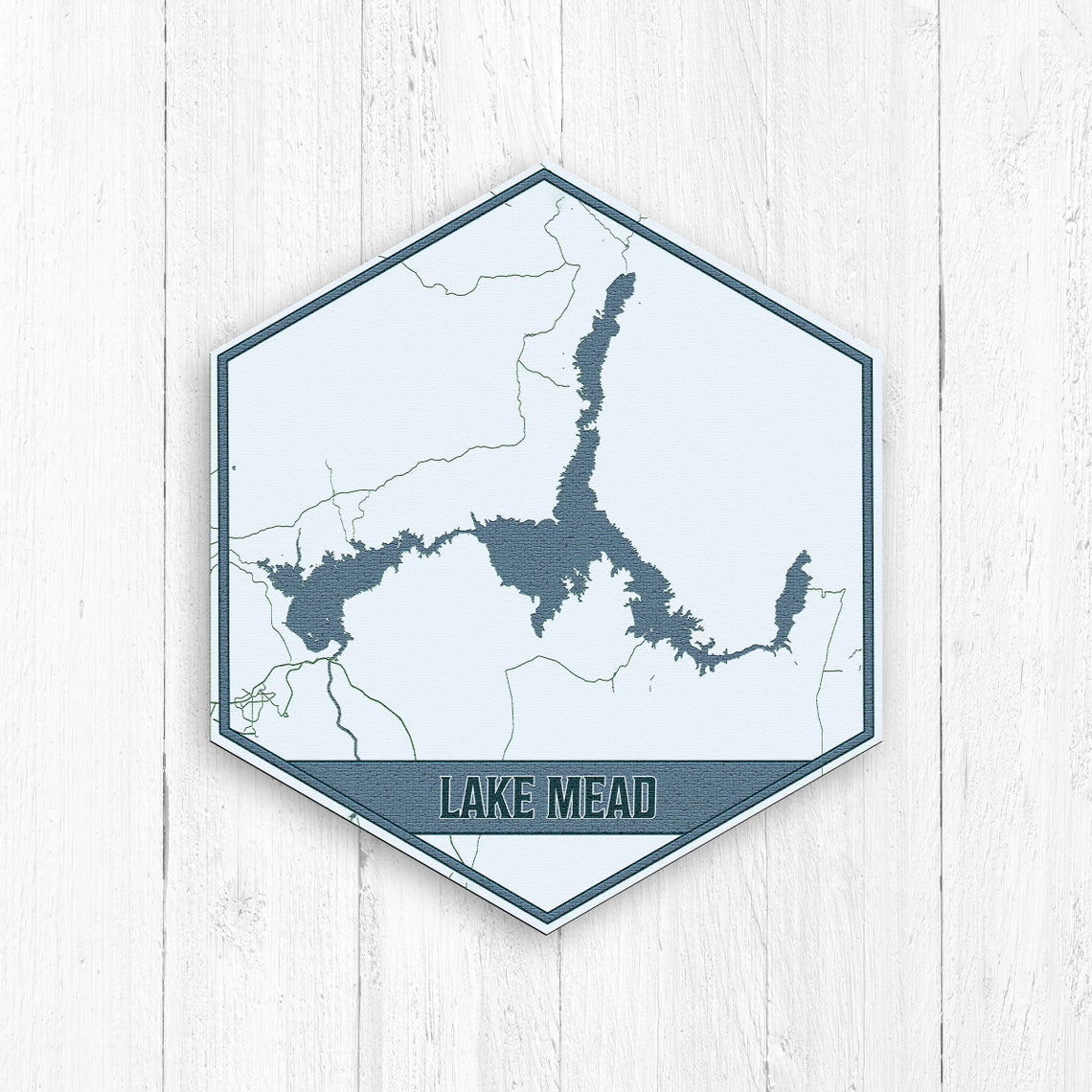 Lake Mead Nevada Print, Lake Mead Nevada Canvas, Blue Lake Map, Lake ...