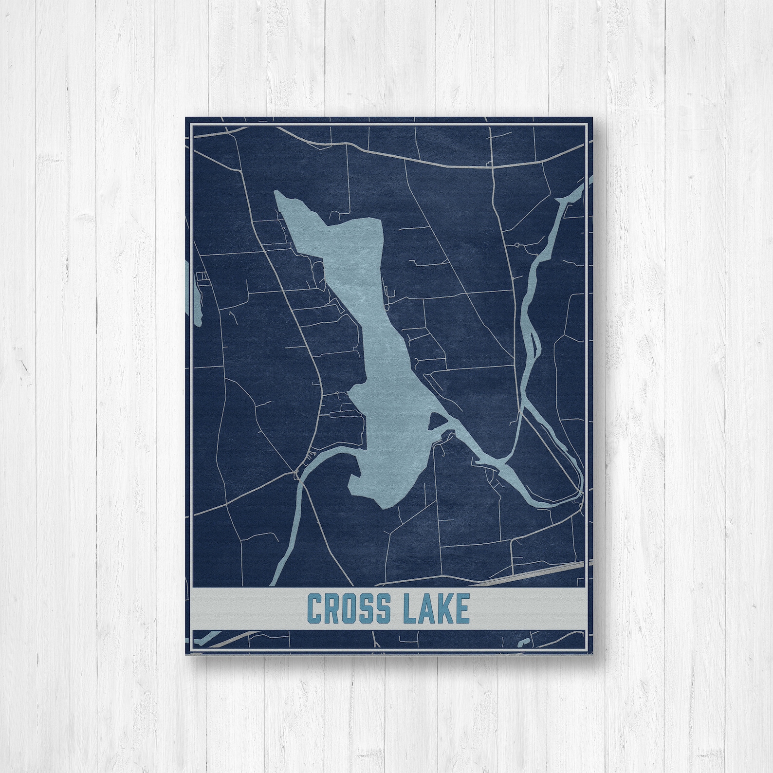 Cross Lake New York Map Print Cross Lake Magnetic Poster | Etsy