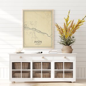 Avon Colorado Weathered Street Map | Hanging Canvas of Avon Colorado ...