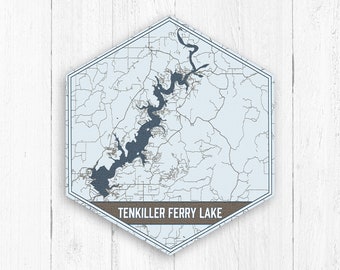 Lake Tenkiller Map - Etsy