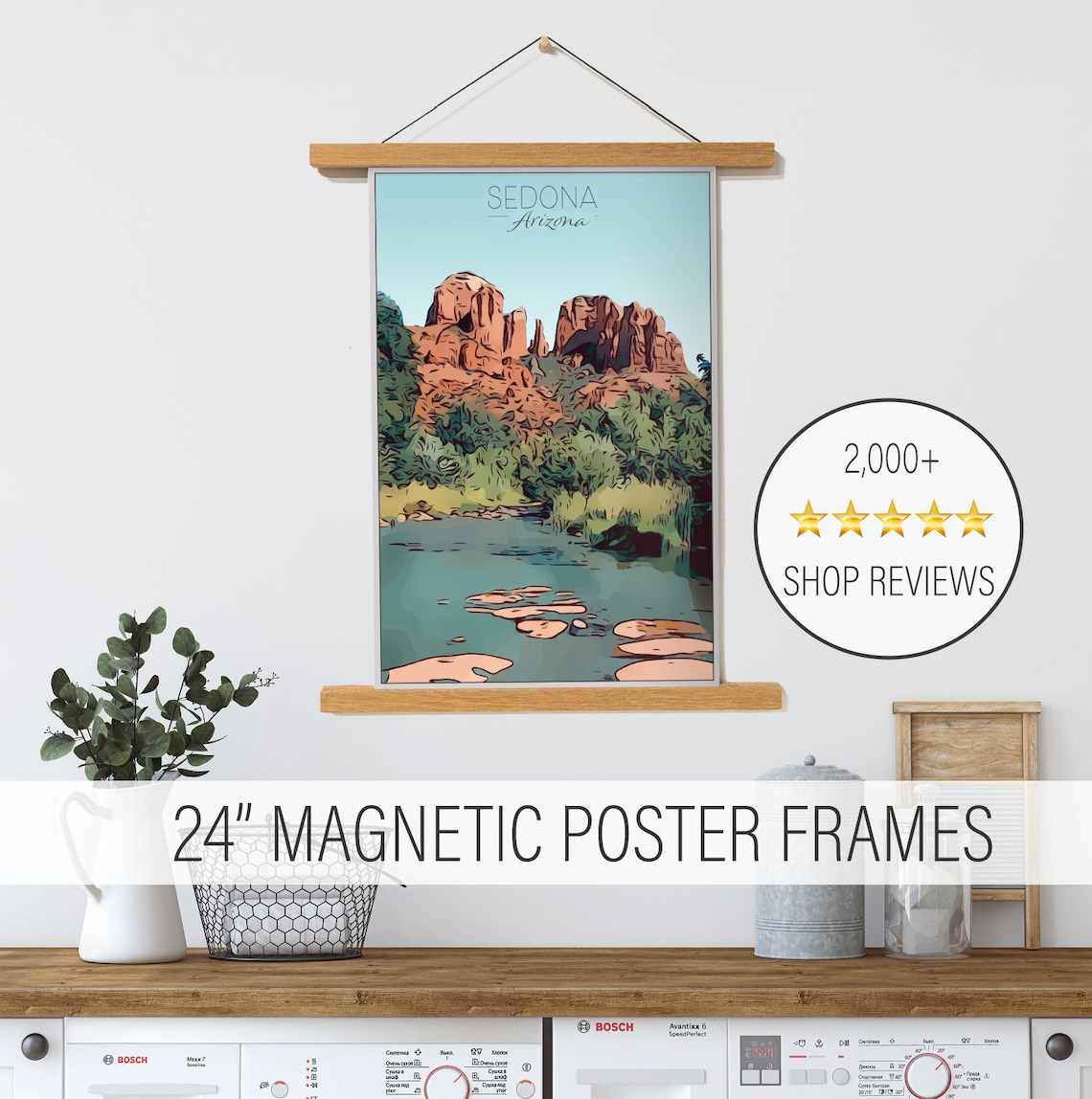 24 Magnetic Wooden Hanging Picture Frames Hanging - Etsy