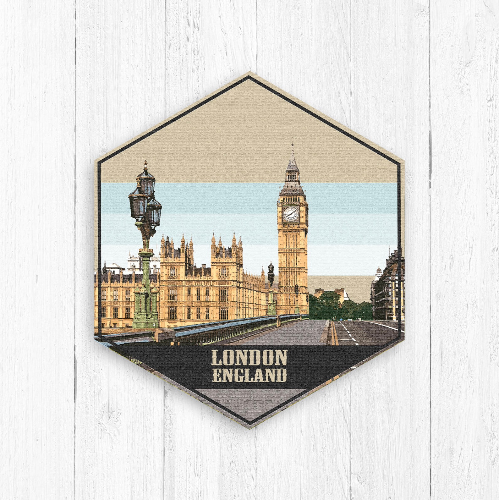 London England Hexagon Print by Printed Marketplace - Etsy