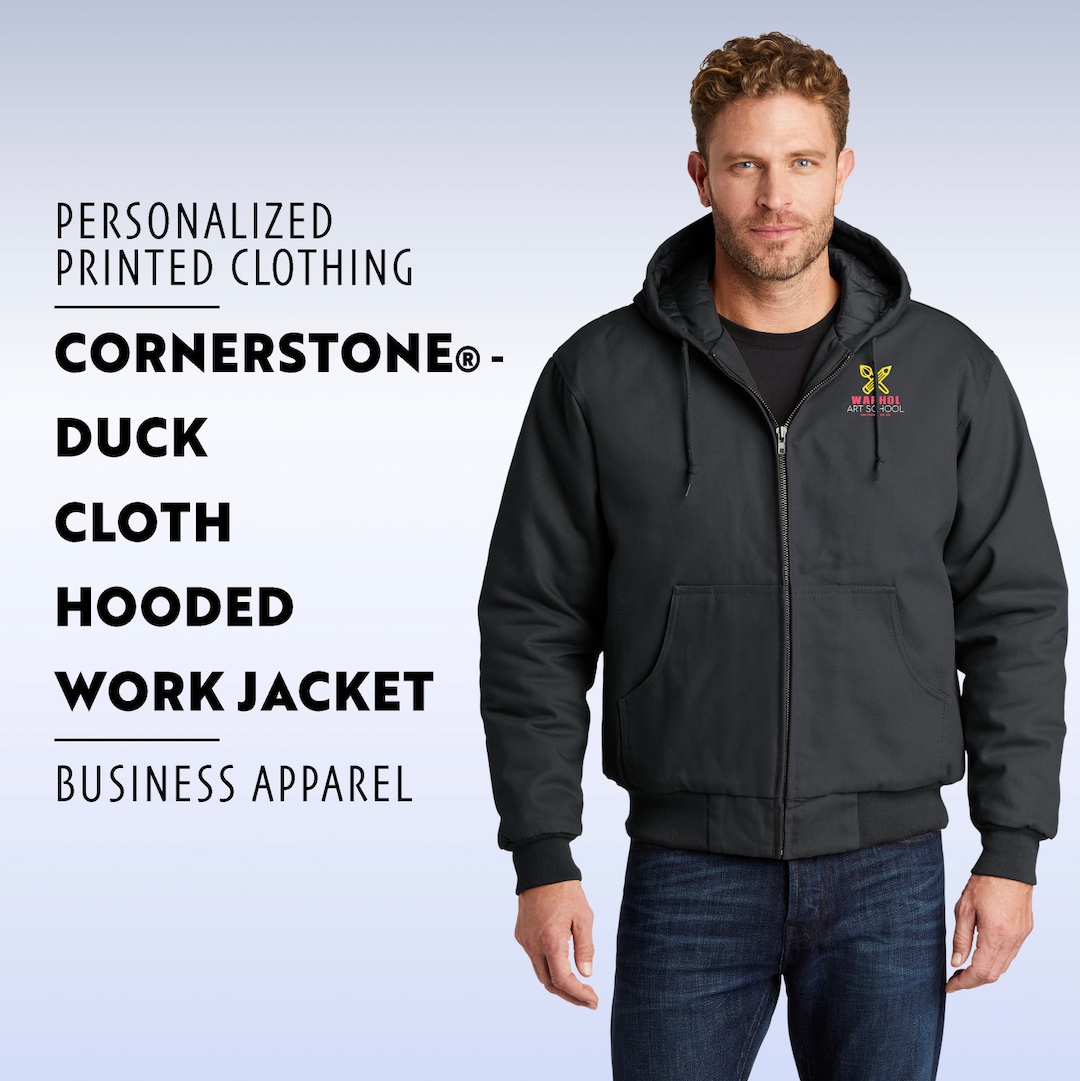 Cornerstone® - Duck Cloth Hooded Work Jacket | Customized Work Jacket ...
