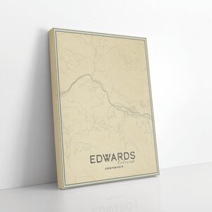 Edwards Colorado Weathered Street Map | Hanging Canvas Map of Edwards ...