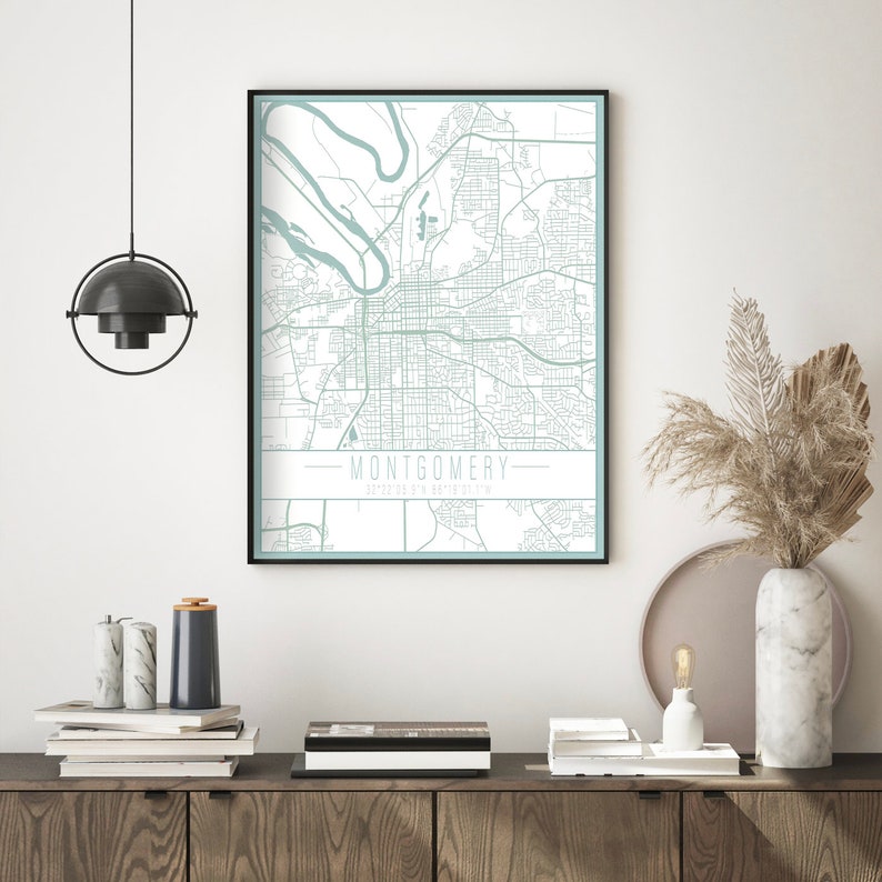 Custom Modern Nautical City Street Map Print by Printed | Etsy