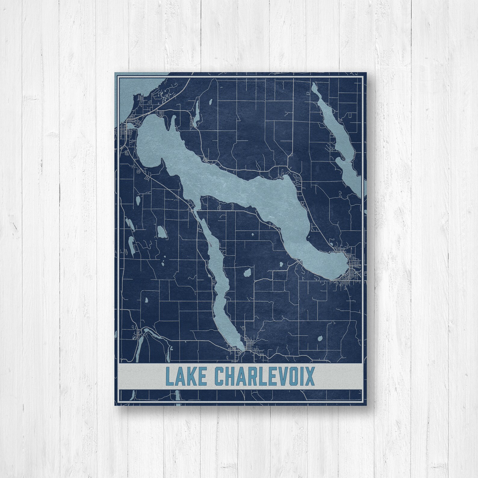 Lake Charlevoix Michigan Map Print Lake Charlevoix Magnetic - Etsy