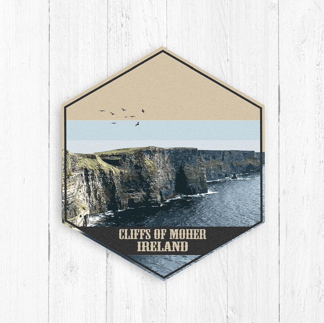 Cliffs of Moher Ireland Hexagon Illustration by Printed Marketplace - Etsy
