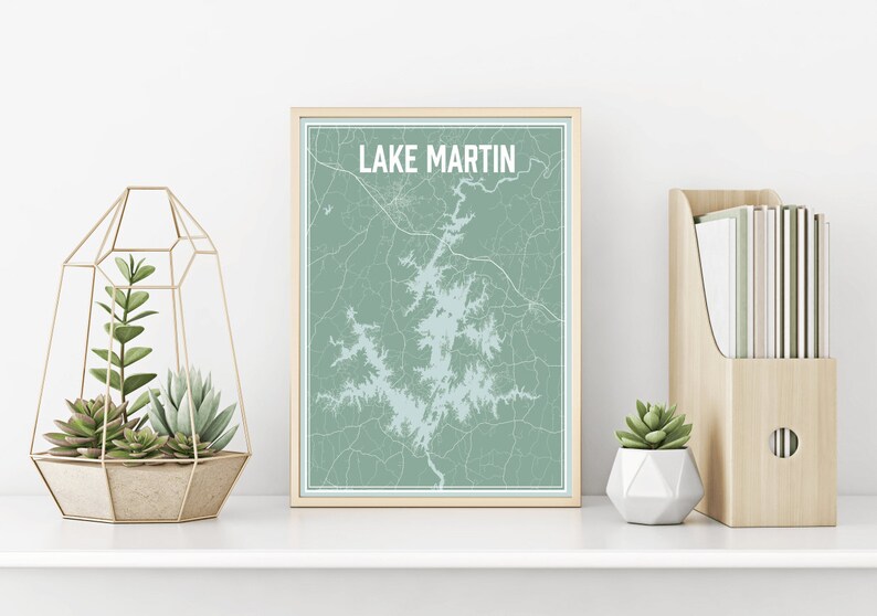 Lake Martin Alabama Street Map Print Lake Martin Magnetic | Etsy