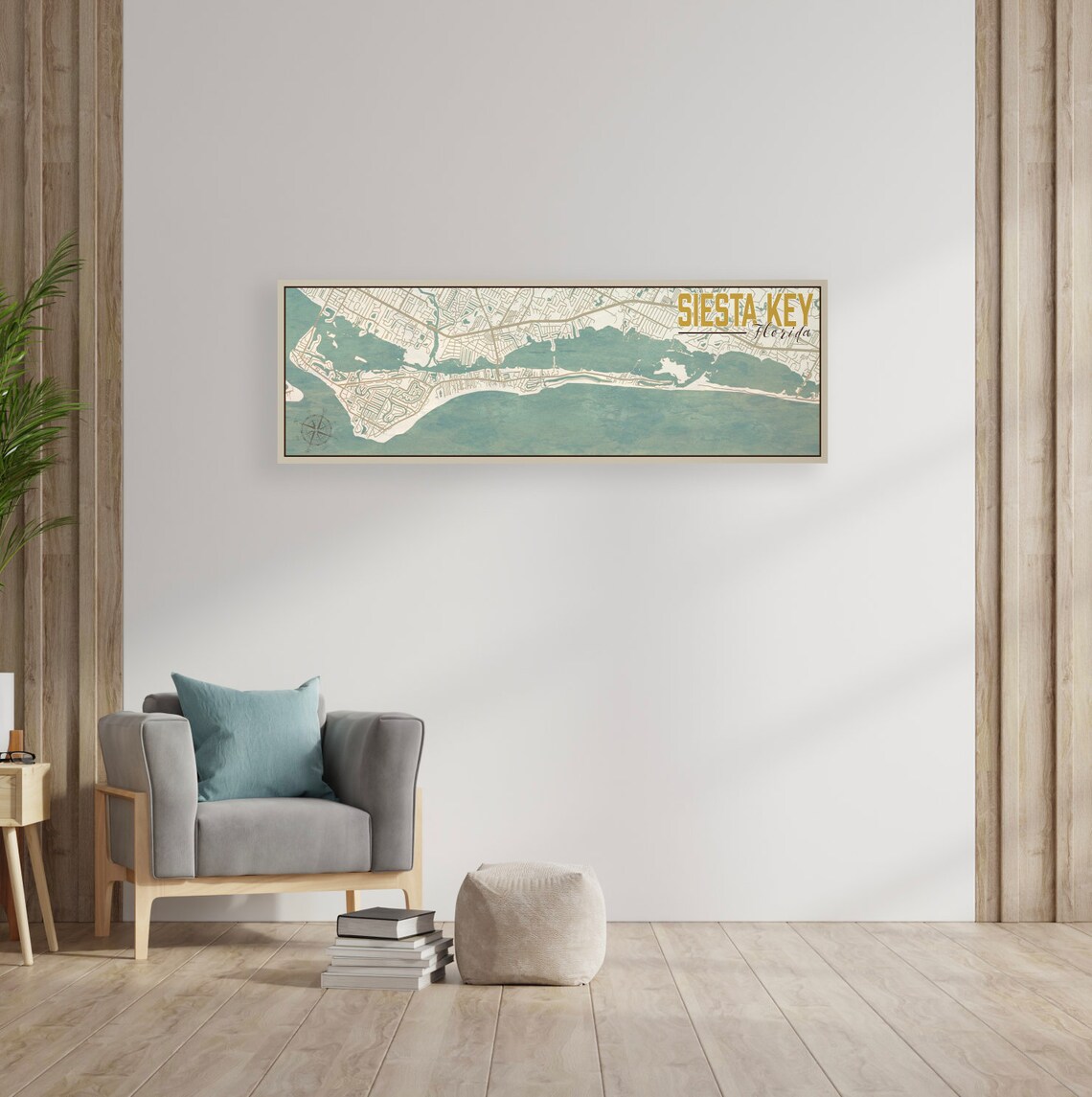 Siesta Key Florida Nautical Street Map | Hanging Canvas Map of Siesta ...