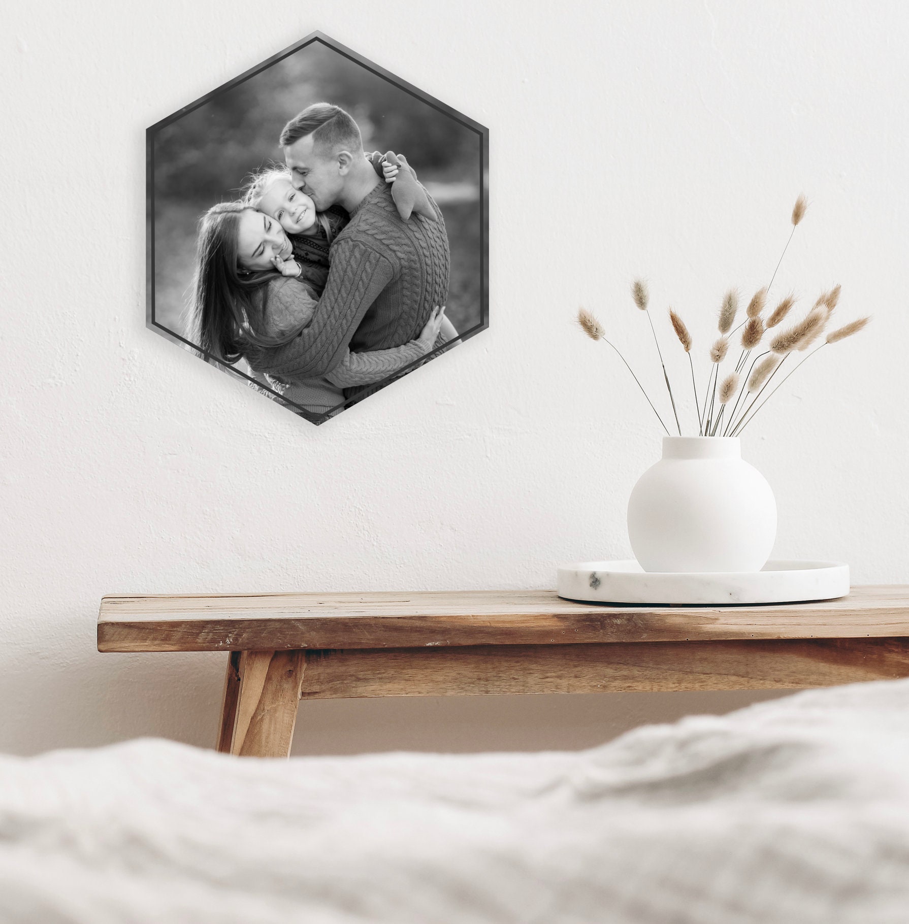 Custom Hexagon Family Photo Canvas Print by Printed | Etsy