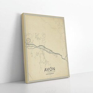 Avon Colorado Weathered Street Map | Hanging Canvas of Avon Colorado ...