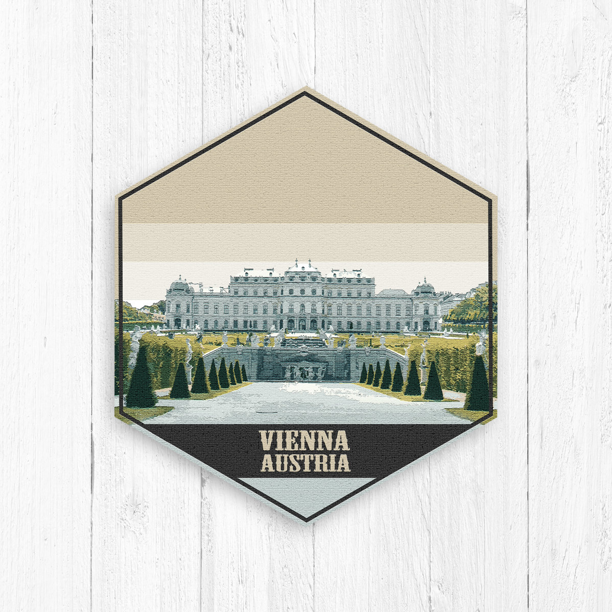 Vienna Austria Hexagon Illustration by Printed Marketplace | Etsy
