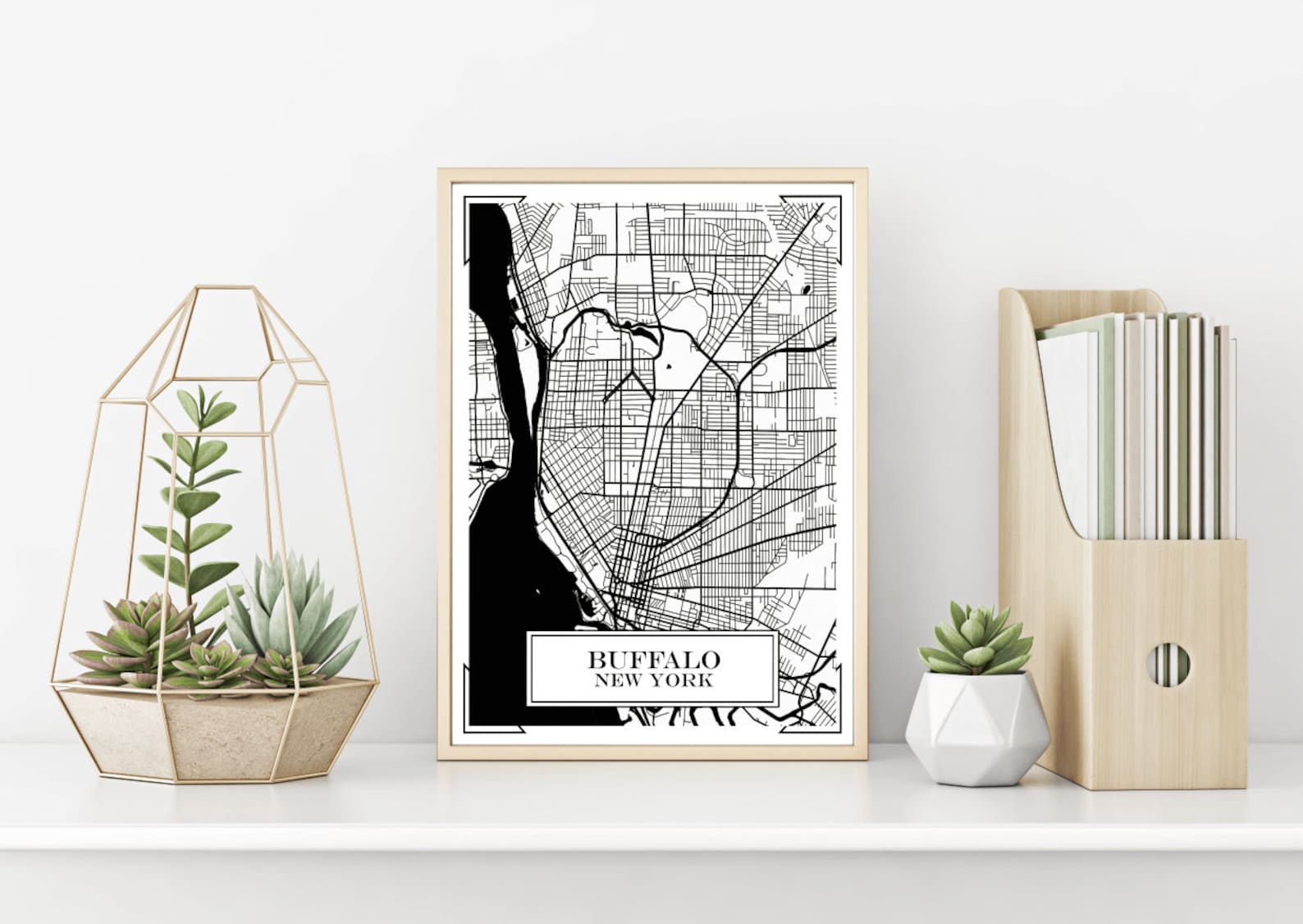 Buffalo New York Street Map Hanging Canvas Map of Buffalo | Etsy