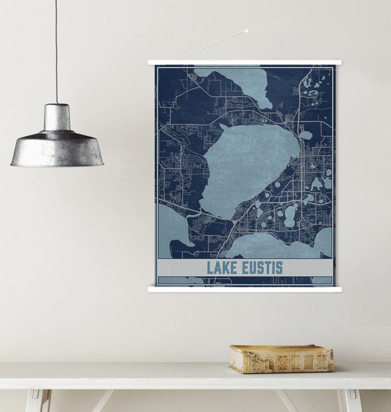 Lake Eustis Florida Map Print Lake Eustis Magnetic Poster | Etsy