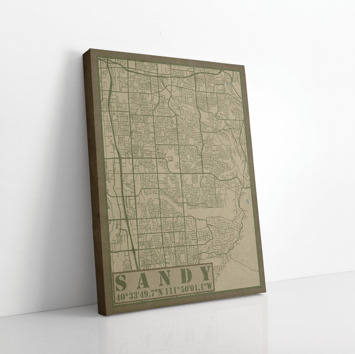 Sandy Utah City Street Map Hanging Canvas Map of Sandy - Etsy UK