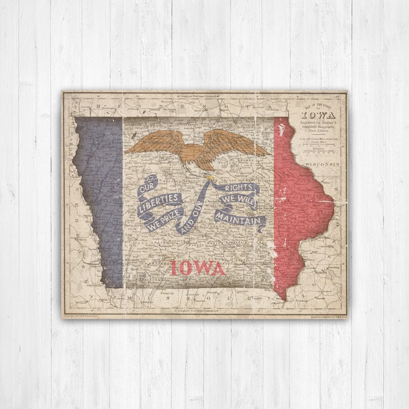 Iowa State Flag Canvas - Etsy