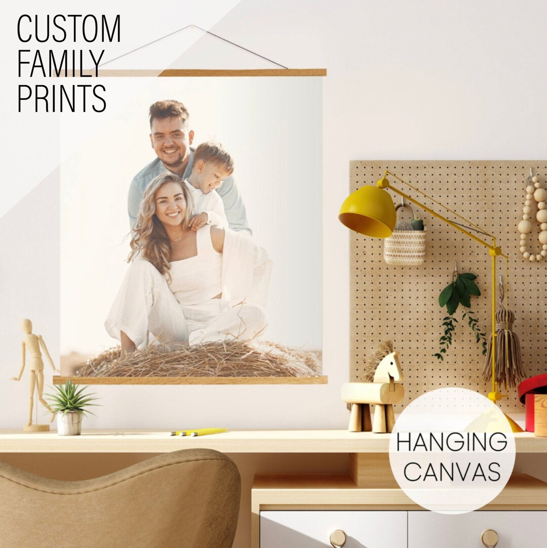 Customizable Family Hanging Canvas, Personalized Family Photos, Custom ...