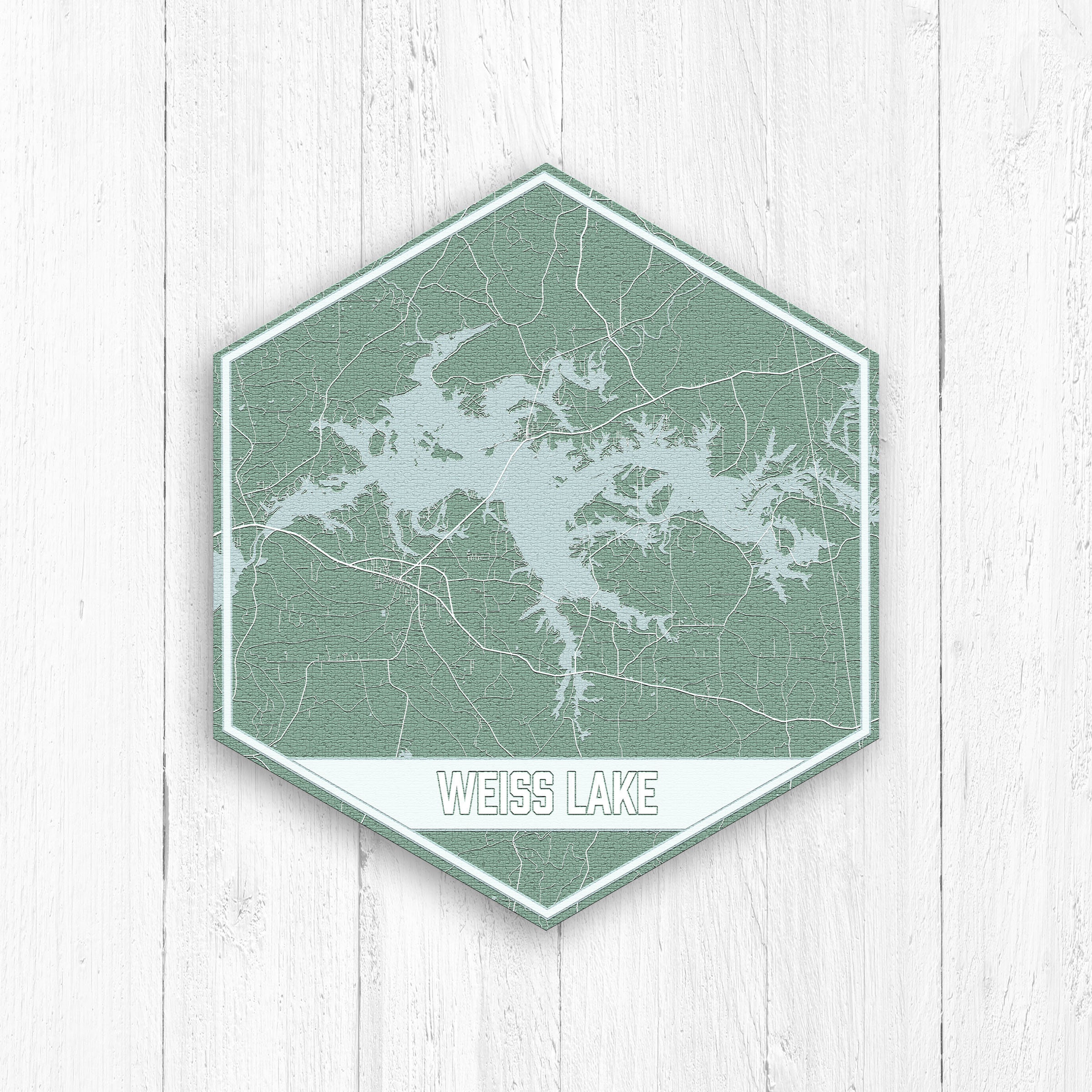 Weiss Lake Alabama Hexagon Lake Map by Printed Marketplace | Etsy
