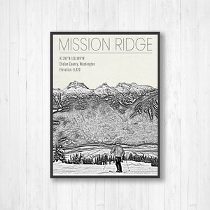 Mission Ridge Washington Ski Resort Area | Hanging Canvas of Mission ...