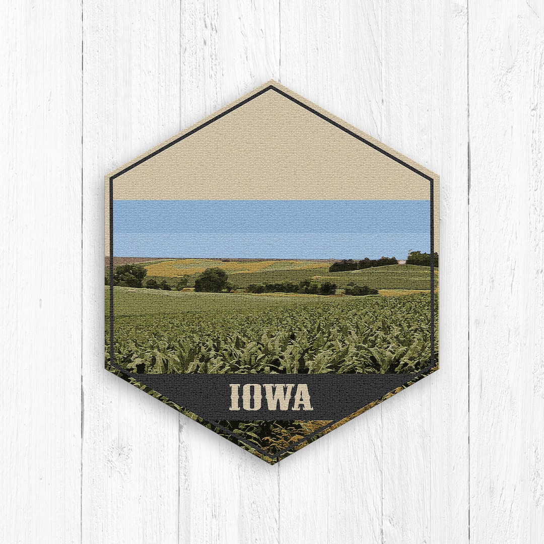 Iowa Hexagon Canvas, Iowa Canvas, Iowa Canvas Print, Iowa Illustration ...