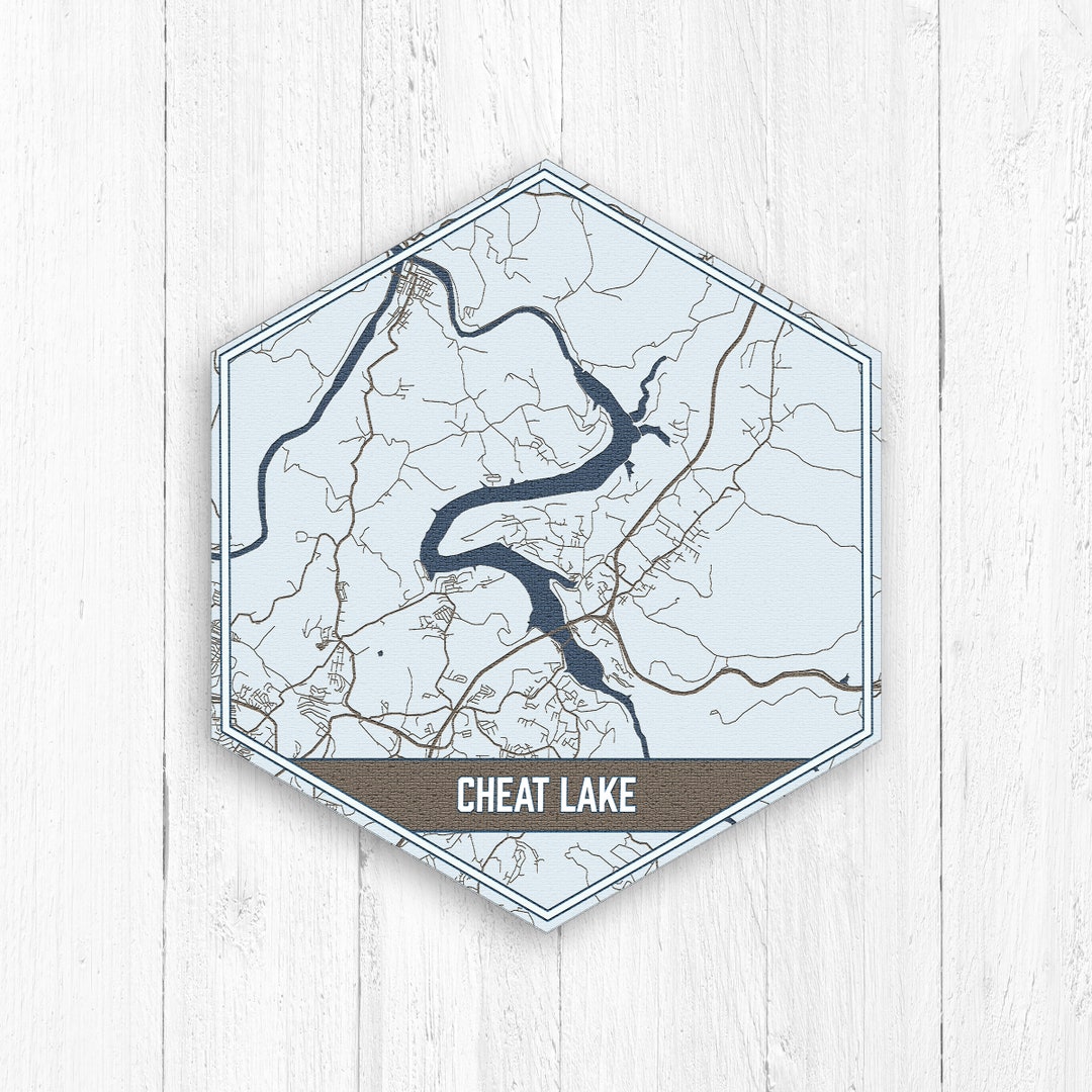 Cheat Lake West Virginia Hexagon Lake Canvas Print, Cheat Lake Hexagon ...