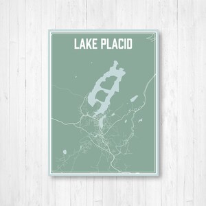 Lake Placid New York Street Map Print | Lake Placid Magnetic Poster ...