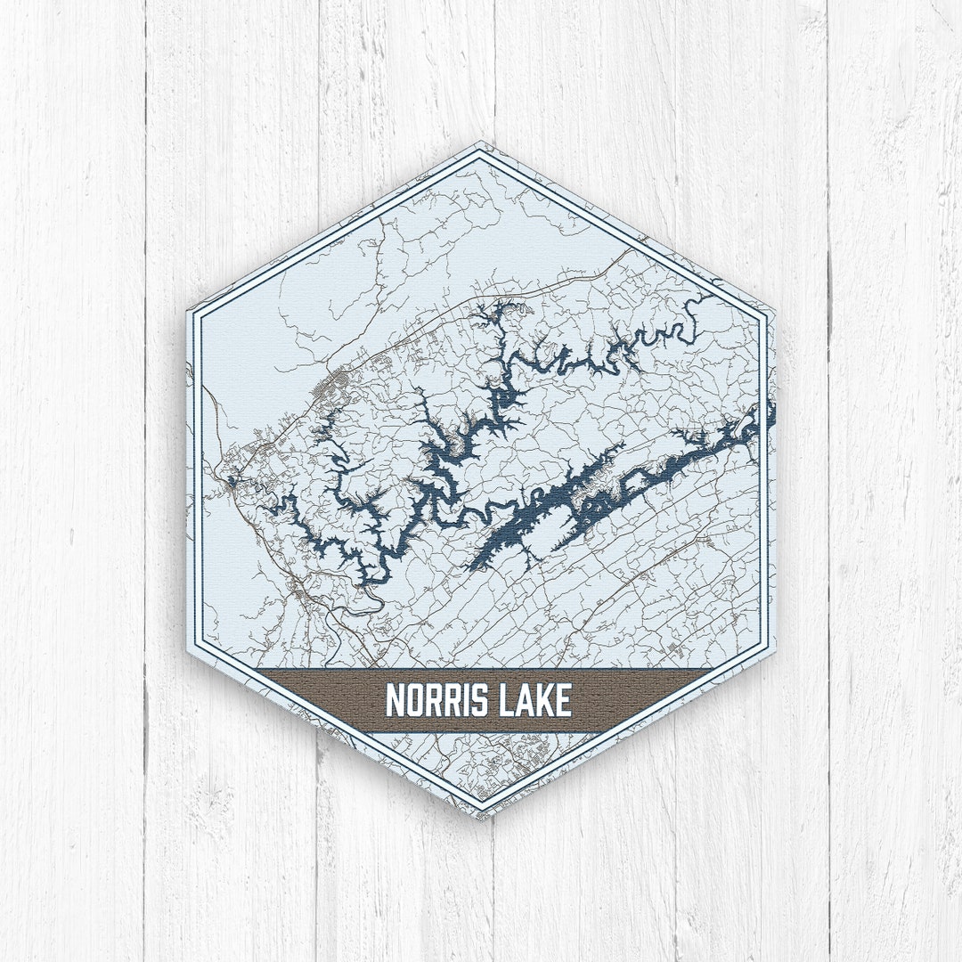 Norris Lake Tennessee Hexagon Print, Norris Lake Canvas, Norris Lake ...