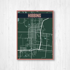 Hibbing Minnesota City Street Map | Hanging Canvas Map of Hibbing ...