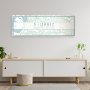 Memphis Tennessee Street Map Sign Hanging Canvas Map of Memphis Printed ...