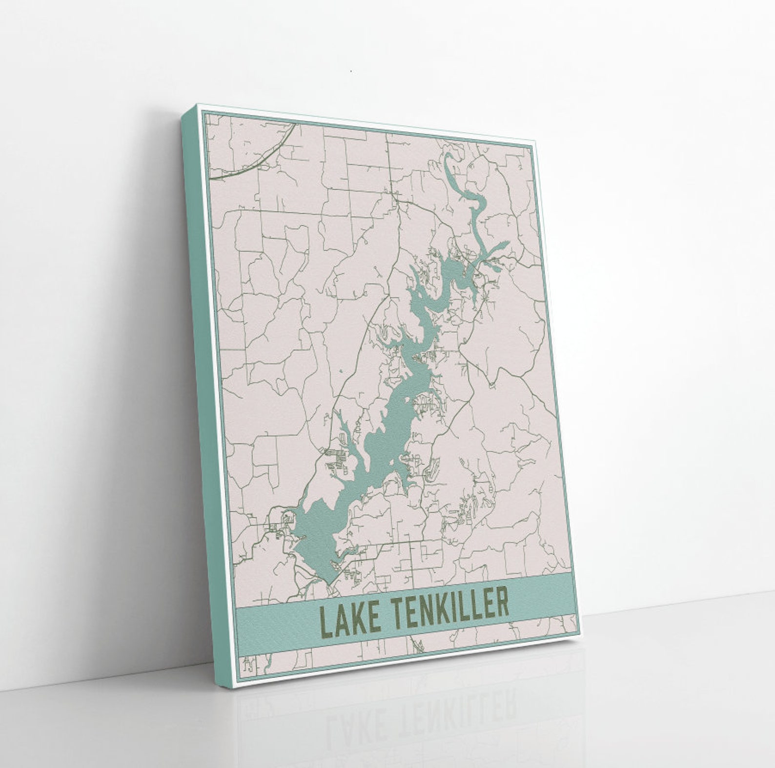 Lake Tenkiller Oklahoma Street Map Print Lake Tenkiller - Etsy