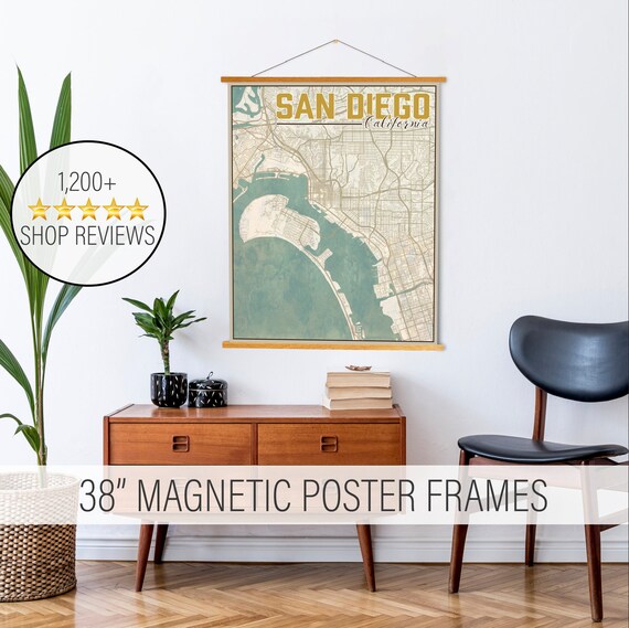 38 Wooden Hanging Canvas Poster Frames Magnetic | Etsy