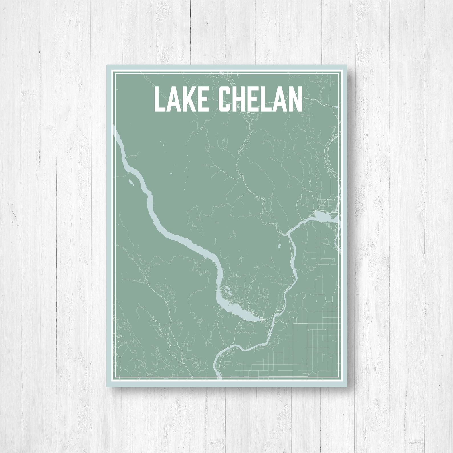 Lake Chelan Washington Street Map Print Lake Chelan Magnetic - Etsy