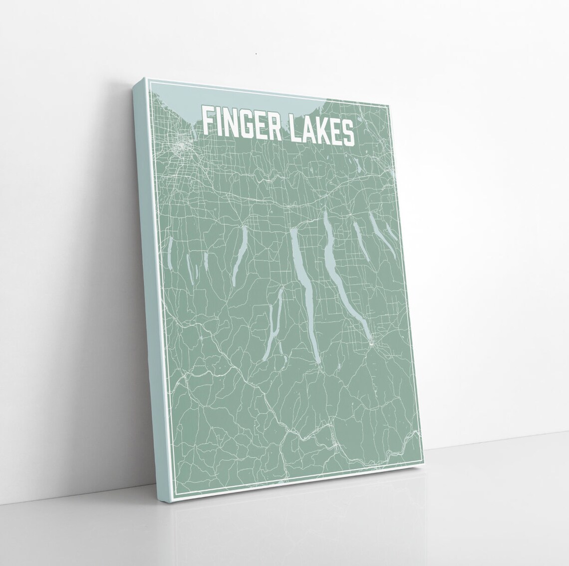 Finger Lakes New York Street Map Print | Finger Lakes Magnetic Poster ...