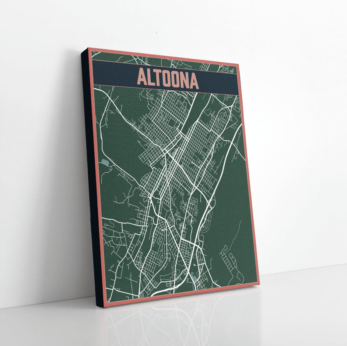 Altoona Pennsylvania City Street Map Hanging Canvas Map of - Etsy
