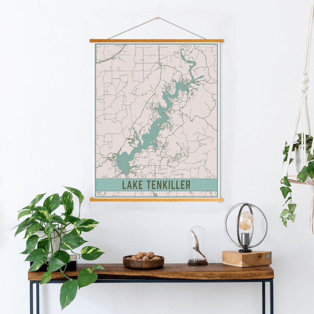 Lake Tenkiller Oklahoma Street Map Print | Lake Tenkiller Magnetic ...