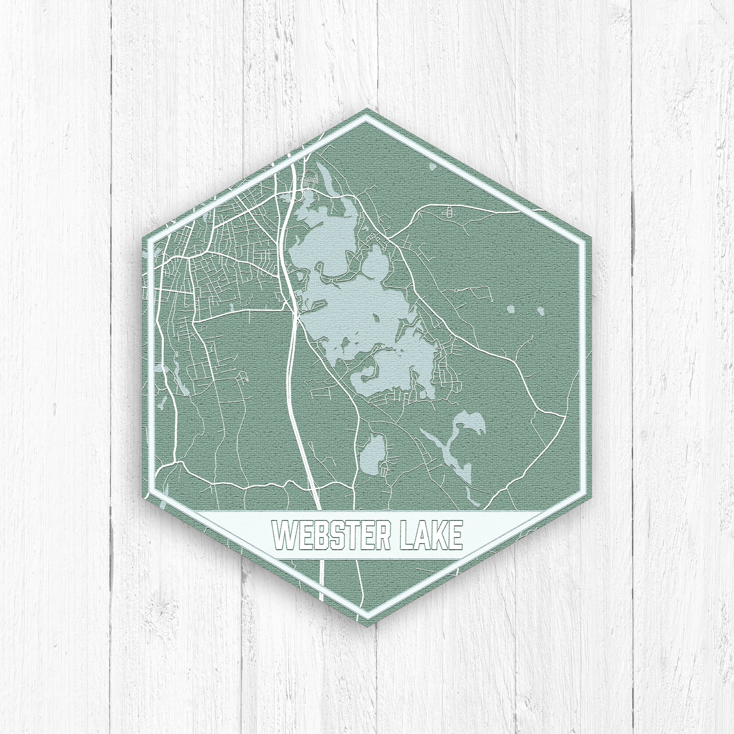 Webster Lake Massachusetts Hexagon Print Webster Lake Canvas | Etsy