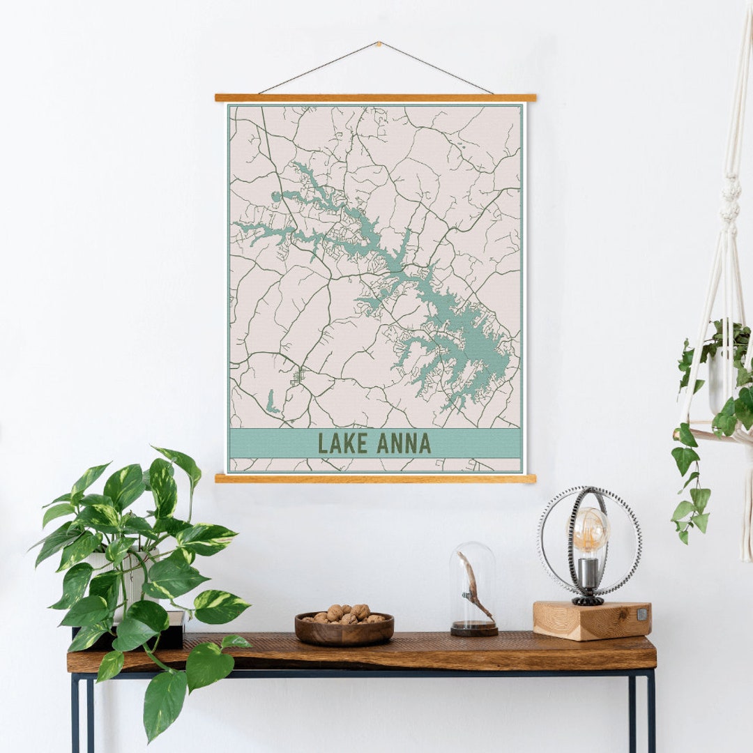 Lake Anna Virginia Map Print | Lake Anna Magnetic Poster Frame ...