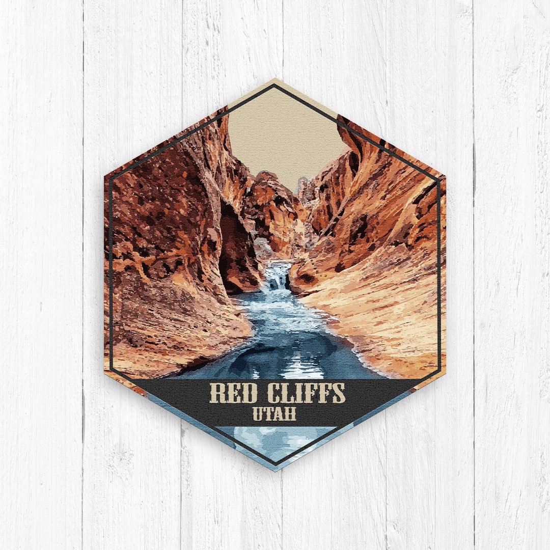Red Cliffs Utah Hexagon Canvas by Printed Marketplace - Etsy