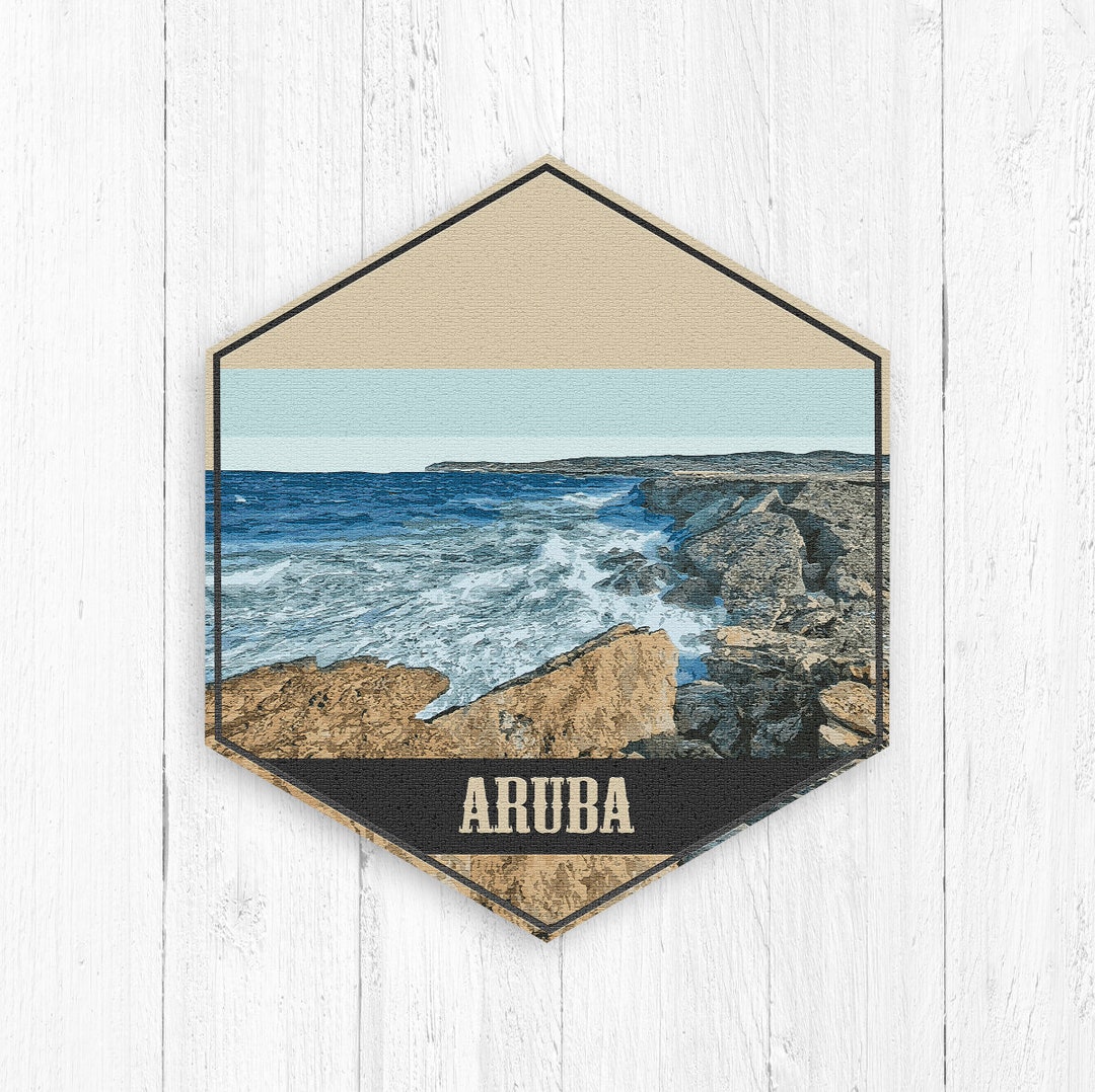 Aruba Hexagon Canvas, Aruba Print, Aruba Island Poster, Aruba Modern ...