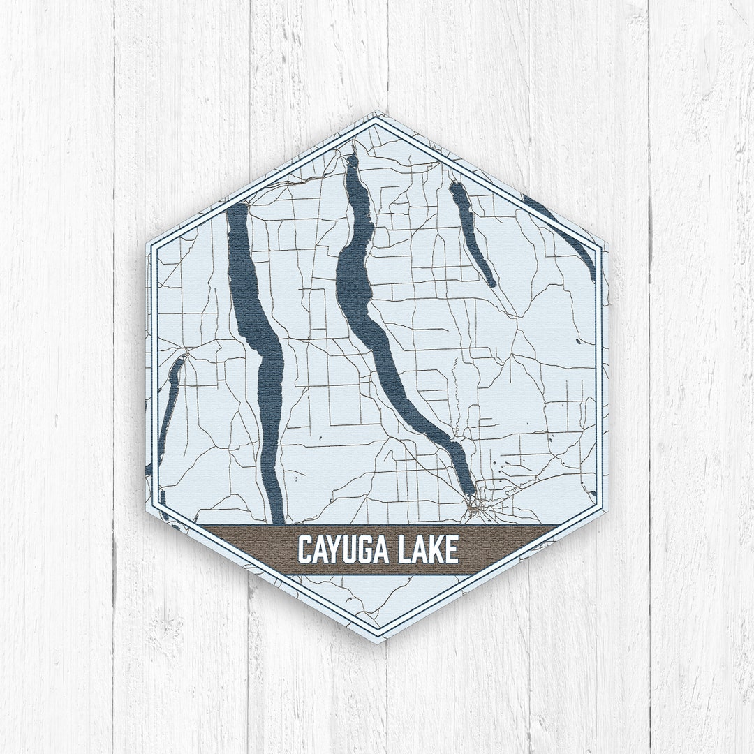 Cayuga Lake New York Hexagon Print, Cayuga Lake Canvas, Cayuga Lake ...