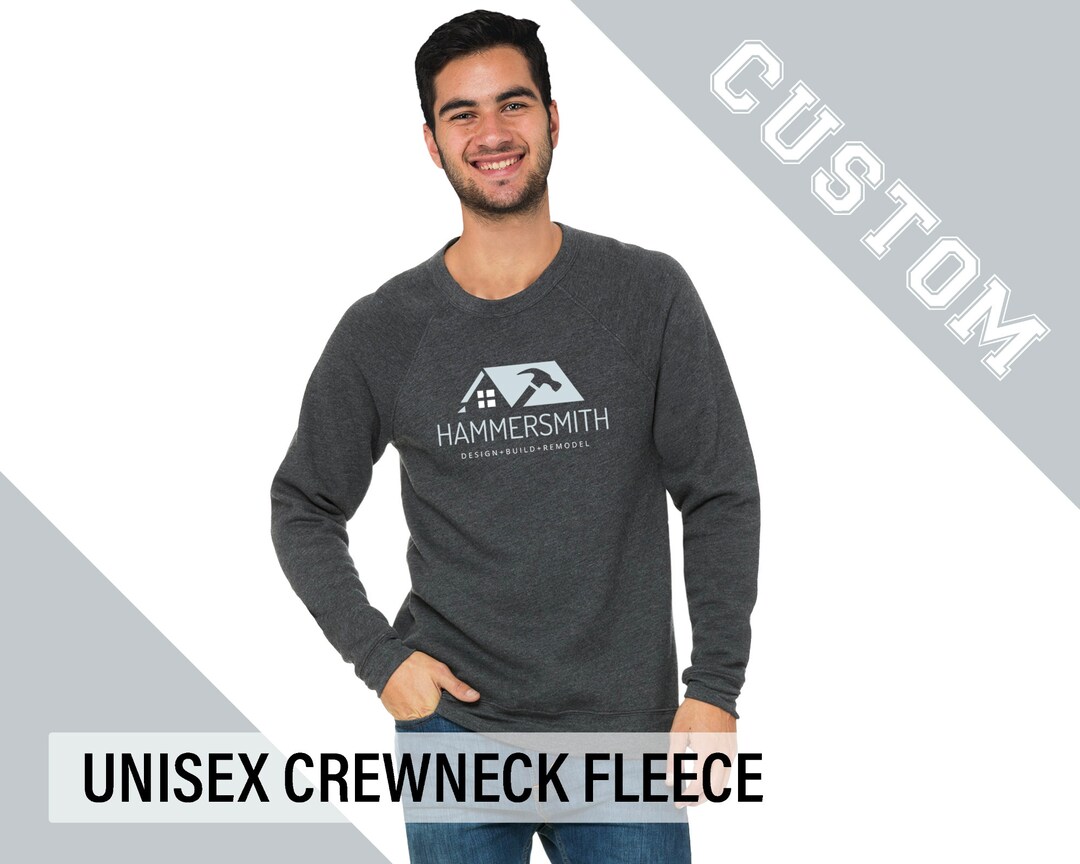 Custom Unisex Crewneck Fleece | Personalized Crew Neck Pullover | Bella ...