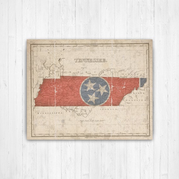 Tennessee State Flag Map