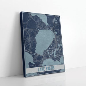 Lake Eustis Florida Map Print | Lake Eustis Magnetic Poster Frame | Printed Marketplace - Etsy